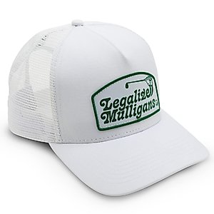 Funny Golf Legalize Mulligans Lucky Golfing Hat Embroidered Patch Mesh Back Trucker Snapback Hats Great Gifts for Golfer Cap (Patch Legalize Mulligans)
