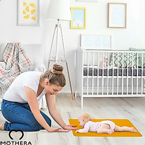 Mothera Vegan Leather Diaper Changing Pad Compact and Wipeable Baby Changing Mat Portable Changing Pad for Baby, 13" x 25"