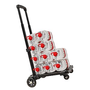 Generic Hand Trucks Telescopic Folding Trolley with Solid PVC Wheels, Portable Hand Truck, Multifunctional Car Luggage Transport Vehicle, Load 80kg Capacity