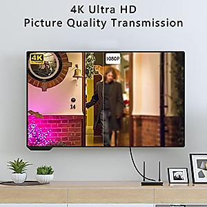 Wireless HDMI Transmitter and Receiver, Wireless Transmitter Support 4K@30Hz, Support 2.4/5GHz Wireless Video Transmitter for Streaming Video/Audio from Laptop, Phone to HDTV/Projector Grey