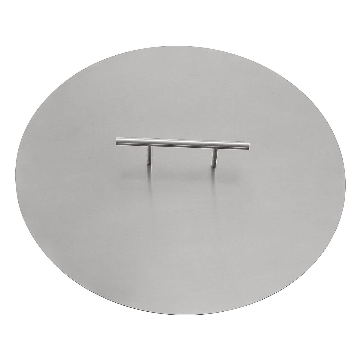 EEYBLAEEY 20 Inch Fire Pit Lid Cover Stainless Steel for Drop-In Fire Pit Drop Burner Pan Cover Square Fire Pit Ring Edge Built-In Handle Design Silver for Any Round Patio Fire Pit