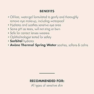 Eau Thermale Avène Gentle Eye Make-up Remover, Oil-Free, Hypoallergenic, Non-Comedogenic, 4.2 Fl Oz