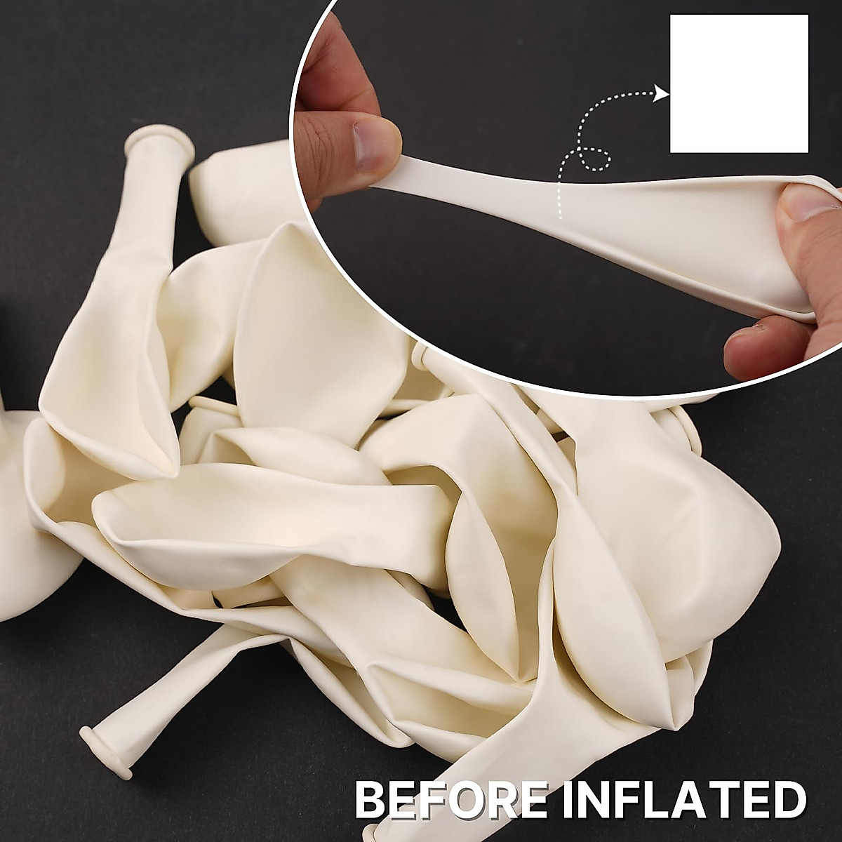 PartyWoo White Balloons, 127 pcs Matte White Balloons Different Sizes Pack of 36 Inch 18 Inch 12 Inch 10 Inch 5 Inch White Balloons for Balloon Garland or Balloon Arch as Party Decorations, White-Y13