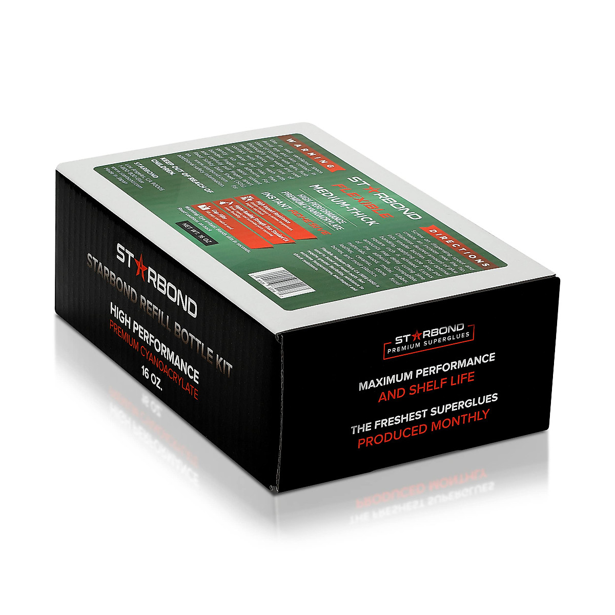 Starbond KEG-500 Flexible Medium Thick, Premium CA - Super Glue Plus Extra Bottles, Caps, and Microtips, 16 oz.