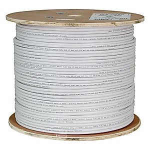 Vertical Cable Cat6A 10G, Shielded, 23AWG, Solid Bare Copper, PVC, 1000ft, Bulk Ethernet Cable, White
