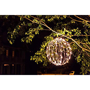 Elf Logic - 16" Outdoor LED Light Ball Hanging Tree Globe Light - Outdoor Holiday Light Ball Decor (16" Ball Plug in)