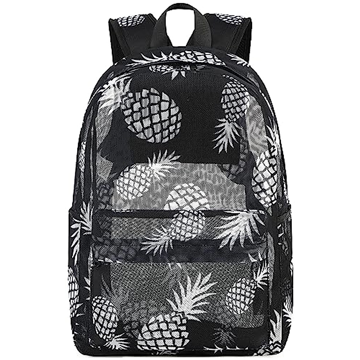 CAMTOP Mesh Backpack for Girls Semi-TransparentSee Through Sturdy Bookbag Casual Daypack for School Beach Swim Work Gym