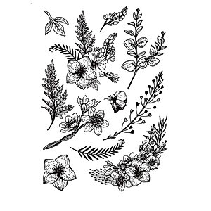 arriettycraft DIY Beautiful Flowers Leaves Floral Stamp Rubber Clear Stamp/Seal Scrapbook/Photo Album Decorative Card Making Clear Stamps