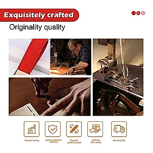 GKmow 1 PC Car Key Fob, Leather Suede Horseshoe Pendant, Unisex Car Key Fob Holder Decoration (Red & Gold)