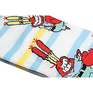 Cool Socks Nickelodeon Cartoon Mr. Krabs, Funny Crew, Men's Women's, Fun Prints