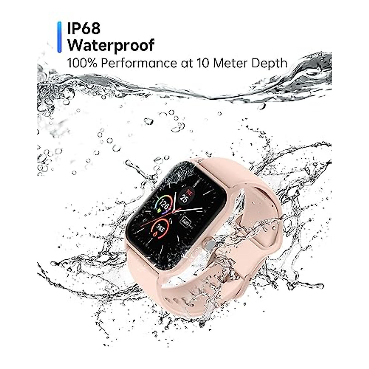 TOOBUR Smart Watch for Women Alexa Built-in, 1.8" IP68 Waterproof Fitness Tracker with Heart Rate/Blood Oxygen/Sleep Tracker/100+ Sport Modes/Answer & Make Calls, Fitness Watch Android iOS Compatible