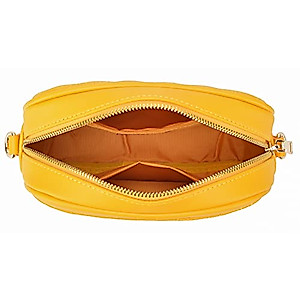 lola mae Quilted Crossbody Bag, Trendy Design Shoulder Purse (Mustard)