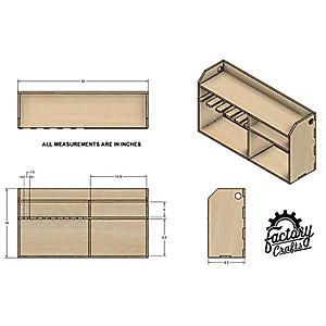 Factory Crafts Cordless Drill Tool Holder Organization Rack Wood Shelf Case Organizer 5-Slot Multi Storage