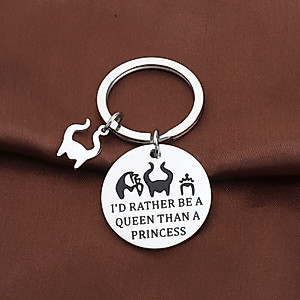 FOTAP Evil Queen Gift I'd Rather Be a Queen Keychain The Queen Fans Gift Wicked Queen Gift Maleficent keychain Halloween Movie Gift (Queen princess)