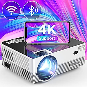 Projector with WiFi and Bluetooth, Native 1080P Movie Projector with 8500L HD, 4K & 300" Screen Supported, Mini WiFi Video Projector, Protable Projector with Carrying Bag