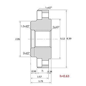 HHIP 3900-3313 Back Plate/Adapter for 6" Lathe Chucks, Unthreaded