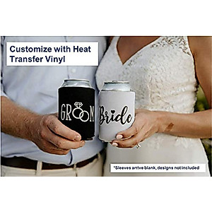 TahoeBay 12 Neoprene Can Sleeves for Standard 12 Ounce Cans Blank Beer Coolers (Black, 12)