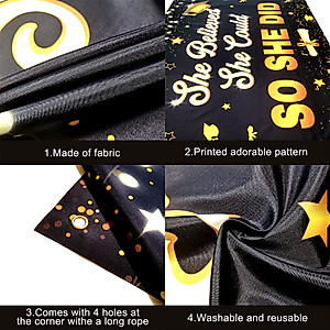 KatchOn, She Believed She Could So She Did Banner - XtraLarge, 72x44 Inch | Graduation Banner 2024 for Graduation Decorations Class of 2024 | Congratulations Banner, 2024 Graduation Party Decorations