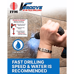 ITM V-GROOVE - VG-4002B - 3/16" X 4" - 25 Pack - Porcelain Tile Drill Bits - Carbide Tipped Drill Bits for Porcelain, Ceramic, Marble, Stone and Glass Tile