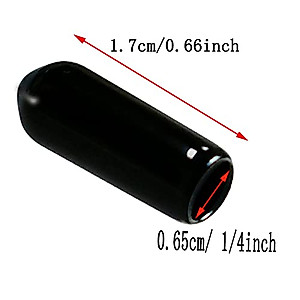 50pcs Vinyl Flexible End Caps, Rubber End Caps, Black Bolt Screw Thread Protector Safety Cover (1/4 Inch 6.5 mm)