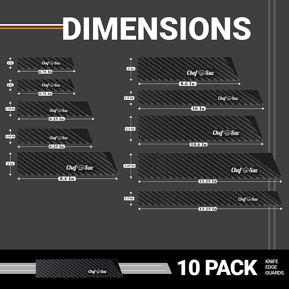 Waxed Canvas Chef Knife Roll Bag with 10-Pack Knife Guards Included