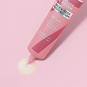 No7 Restore & Renew Face & Neck Multi Action Serum - Collagen Peptide Anti Aging Facial Serum - Hyaluronic Acid Hydrating Serum + Pro Retinol Skin & Neck Firming Hibiscus Peptides (30ml)