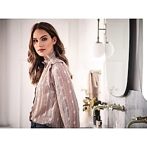 Moen TS44104BL Colinet Traditional Lever Handle Wall Mount Bathroom Faucet Trim, Valve Required, Matte Black