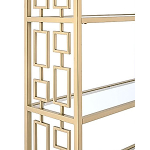 ACME Blanrio Bookshelf - - Gold & Clear Glass