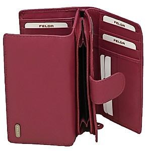 Felda RFID Purse Genuine Leather Ladies Soft Wallet Womens Multi Colour 19 Card Slot