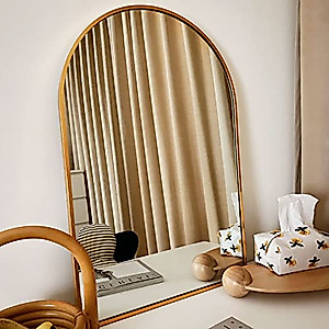 HARRITPURE 20" x 30" Arch Mirror Bathroom Wall Mounted Mirrors Gold Vanity Mirror with Metal Frame for Bedroom Living Room Entryway