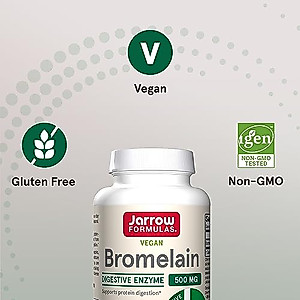 Jarrow Formulas Bromelain Tablets, 500 mg Dietary Supplement for Protein Digestion, 60 Tablets, 60 Day Supply
