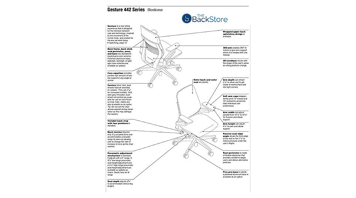 Steelcase Gesture Office Chair with Leather & Headrest | Ergonomic Comfort