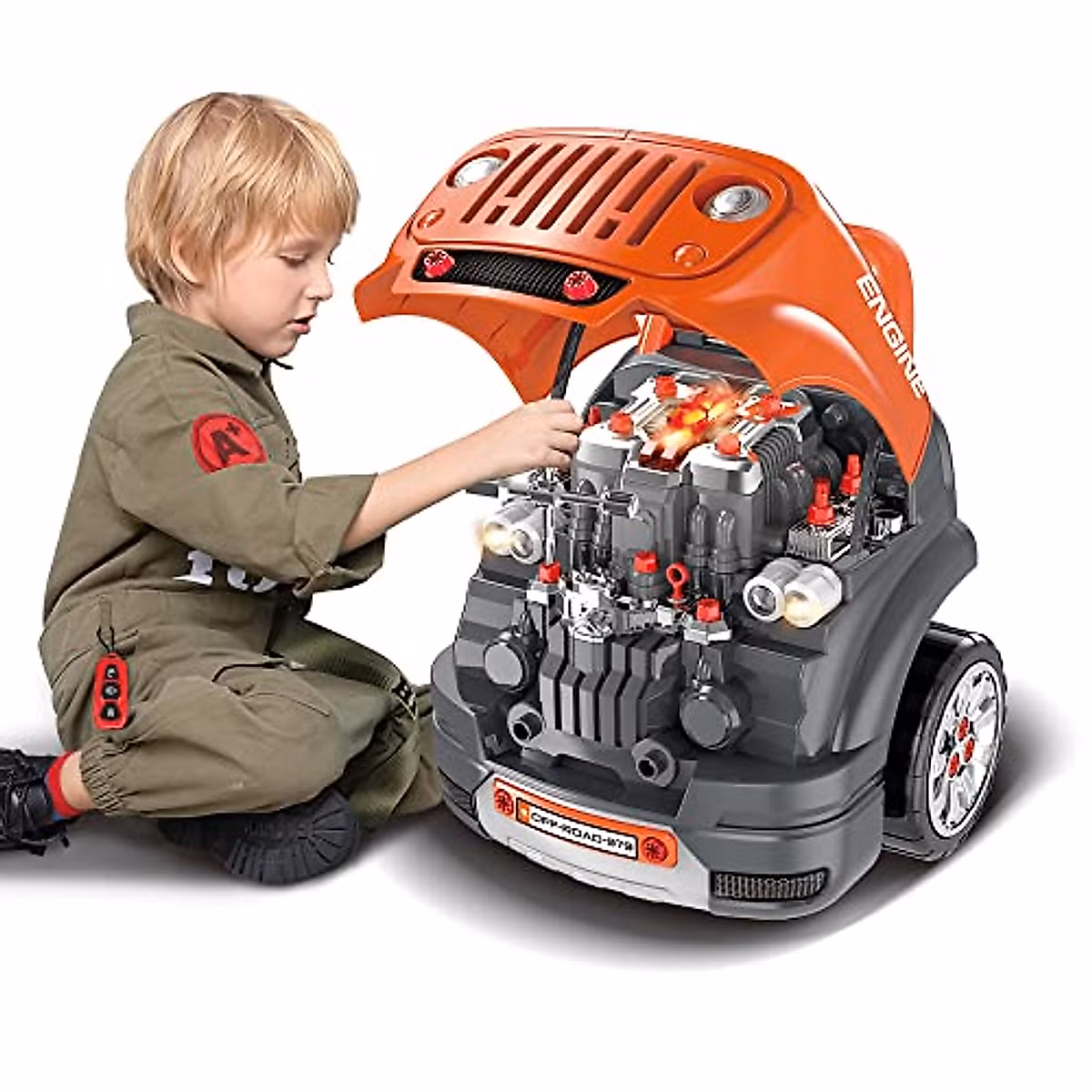The Bubble Factory ATV Car Mechanic Engine Workshop Remote Control Car with Lights and Realistic Sound Effects - 3 Years+