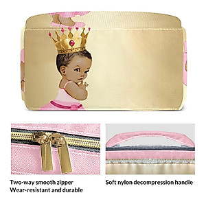 XIUCOO Custom Pink Gold Baby Girl Diaper Bag Backpack with Name Personalized Nappy Shoulders Bag Women Men Gifts 10.83 x 6.69 x15 inch (LxWxH)