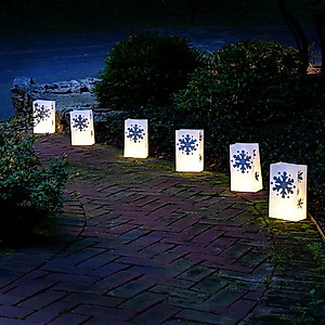 LumaBase 82236 Battery Operated LED Luminaria Kit, Snowflake