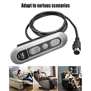 Qnbes Hand Control Handset with USB for Dual Moto Lift Chairs Power Recliners, 5 Button 5 Pin Fit for Okin Dewert Kaidi Limoss RMT and More