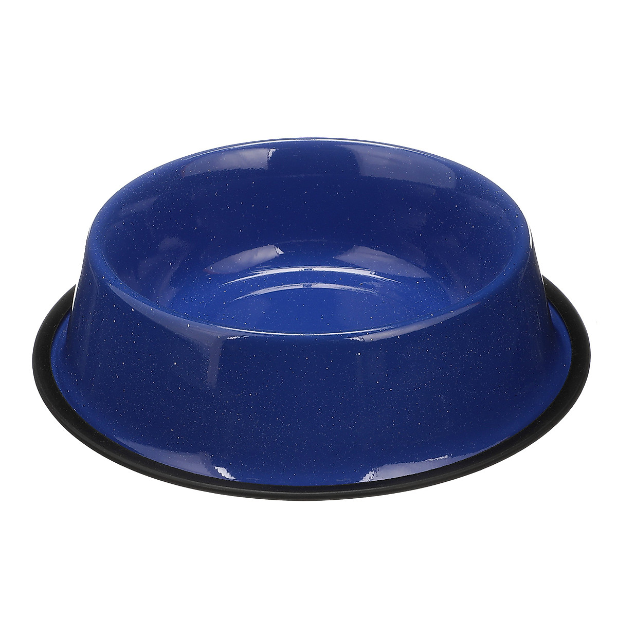 Neater Pet Brands - Outdoor Camping Style Pet Bowl - Enamel Ware Blue Black Granite Colors - Dog Cat No Tip Skid Bowls (64 oz, Blue)