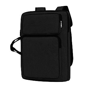 PENINSULA LOVE 8K Art Portfolio Carry Bag Waterproof Artist Portfolio Case Portable Artist Tote Bag Adjustable Art Supplies Storage Bag Canvas Carrying Case with Tote for Men Women (black)