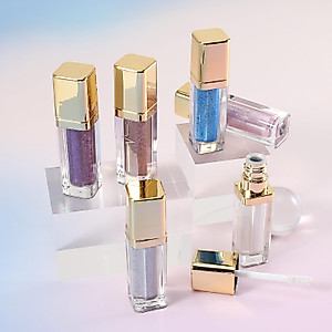 Boobeen Liquid Glitter Eyeshadow, Metallic Shimmer Eye Shadow Pigment Quick-Drying Sparkling Liquid Eye Shadow Makeup, Eyeshadow Shimmer Glitter Highlighter, Long Lasting