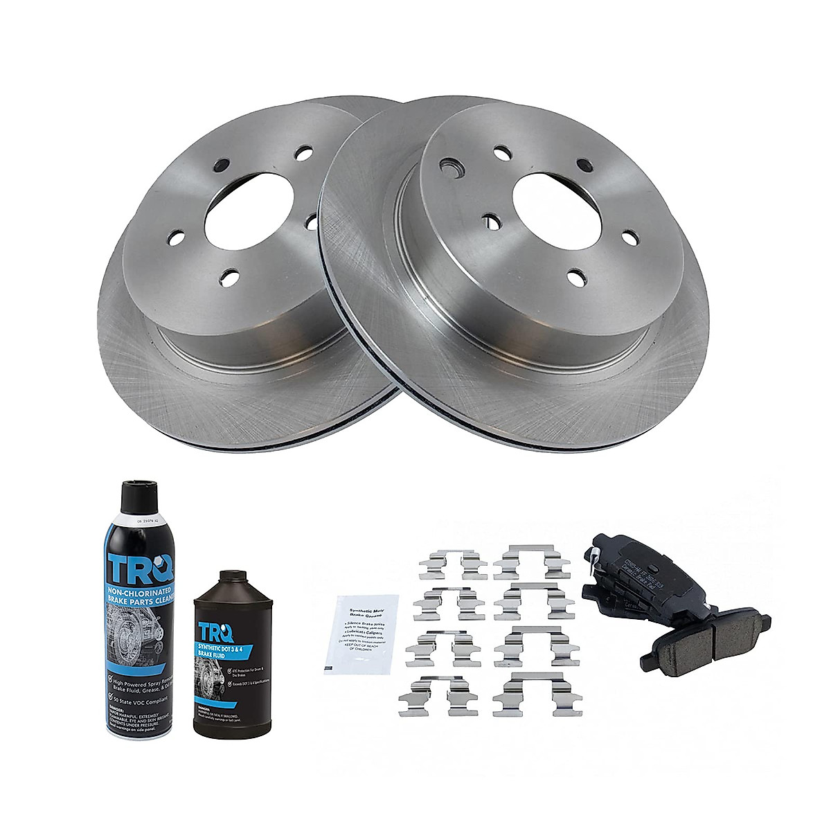 TRQ Rear Brake Pad & Rotor Kit Ceramic Compatible with 03-20 INFINITI 03-22 Nissan