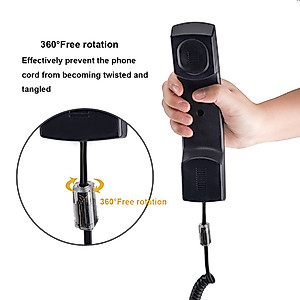 YIENFBEV Telephone Handset Cord Detangler 2 Sets, 2 Pack 360 Degree Rotating/Anti-Tangle Landline Cable and 2 Pack Telephone Handset Cord 7.5 Foot Uncoiled (1.2 Foot Coiled)