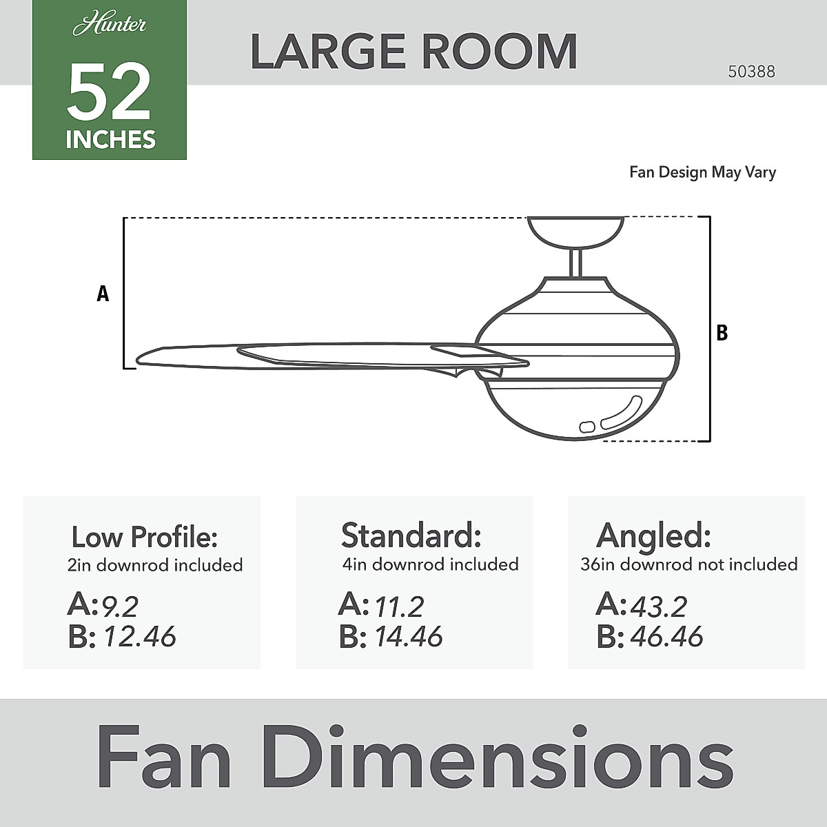 Hunter Fan Company 50388 Wingate Ceiling Fan, Brushed Nickel Finish