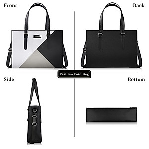 Alfheim Laptop Tote Bag for Women 15.6-16 inch Ladies Shoulder bag with Strap, Travel Business Large PU Leather Briefcase for Office Shopping,Compatible with Macbook Air/Macbook Pro 15.6 inch