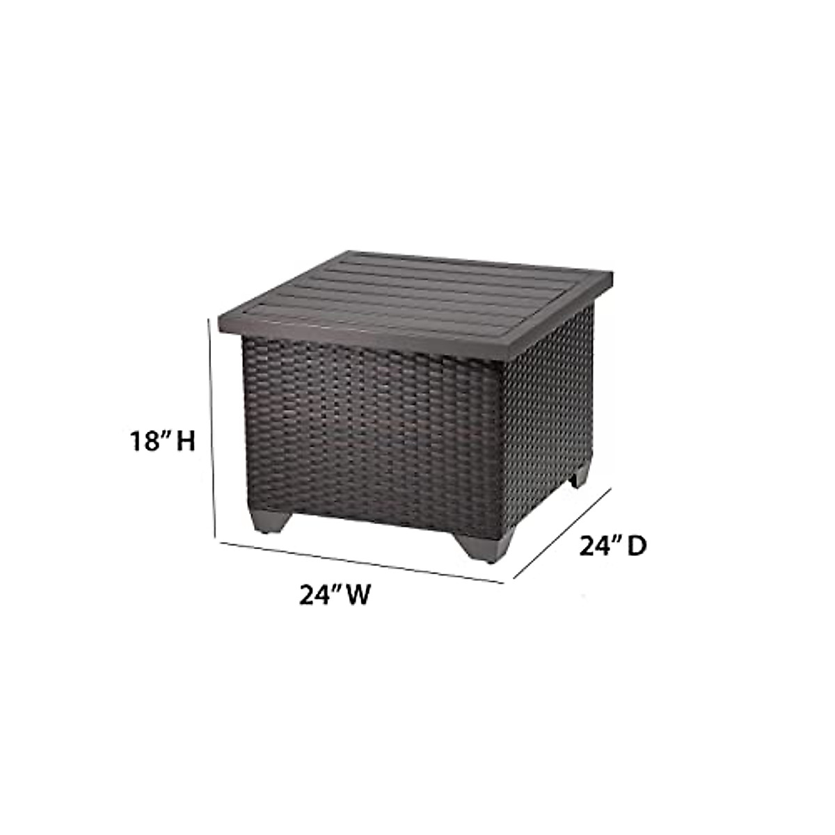 TK Classics Barbados 17 Piece Wicker Outdoor Sectional Seating Group with Storage Coffee Table and Club Chairs, Grey