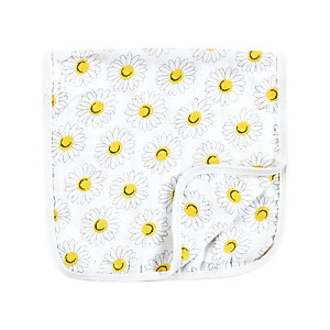 Hudson Baby Unisex Baby Muslin Burp Cloth 7pk, Poppy Daisy, One Size