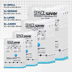 Spacesaver Vacuum Storage Bags (Variety 10-Pack) Save 80% on Clothes Storage Space - Vacuum Sealer Bags for Comforters, Blankets, Bedding, Clothing - Compression Seal for Closet Storage. Pump for Travel.