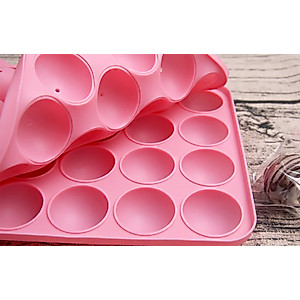 Tosnail 2 Pack of 20-Cavity Silicone Cake Pop Mold - Great for Hard Candy, Lollipop and Party Cupcake