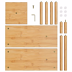 GHWIE Kitchen Countertop Organizer Corner Shelf - Bamboo 3 Tier Space Saving Rack for Kitchen,Living Room, Office,Bookshelf Display Shelves Space