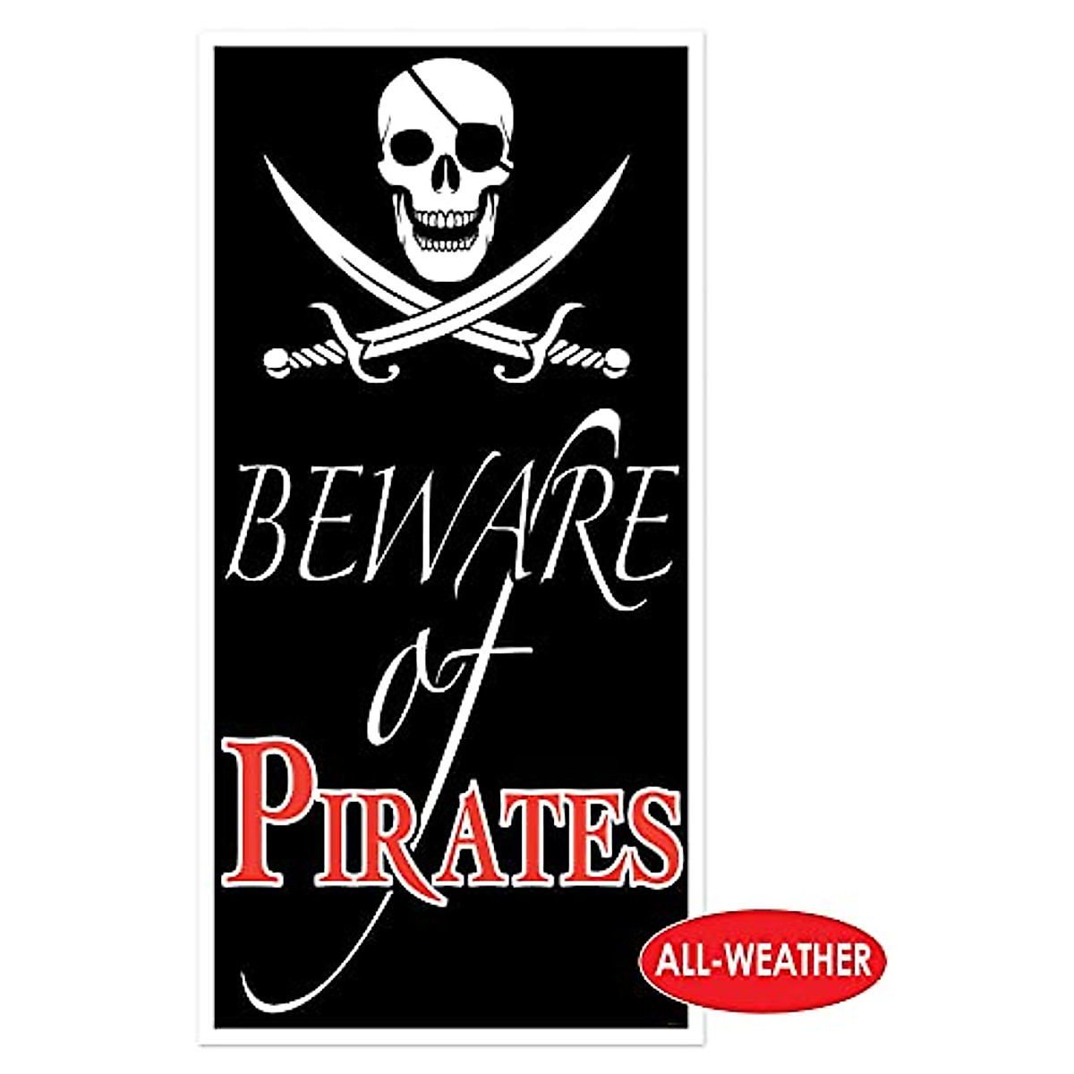 Beistle Beware of Pirates Door Cover,Black/White/Red