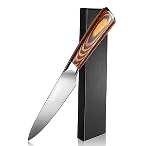 Kitory Paring Knife 4 inch Small Kitchen Knife Sharp Fruit Knife Peeling Knife, German High Carbon Steel, Ergonomic Pakkawood Handle, 2023 Gifts For Women and Men